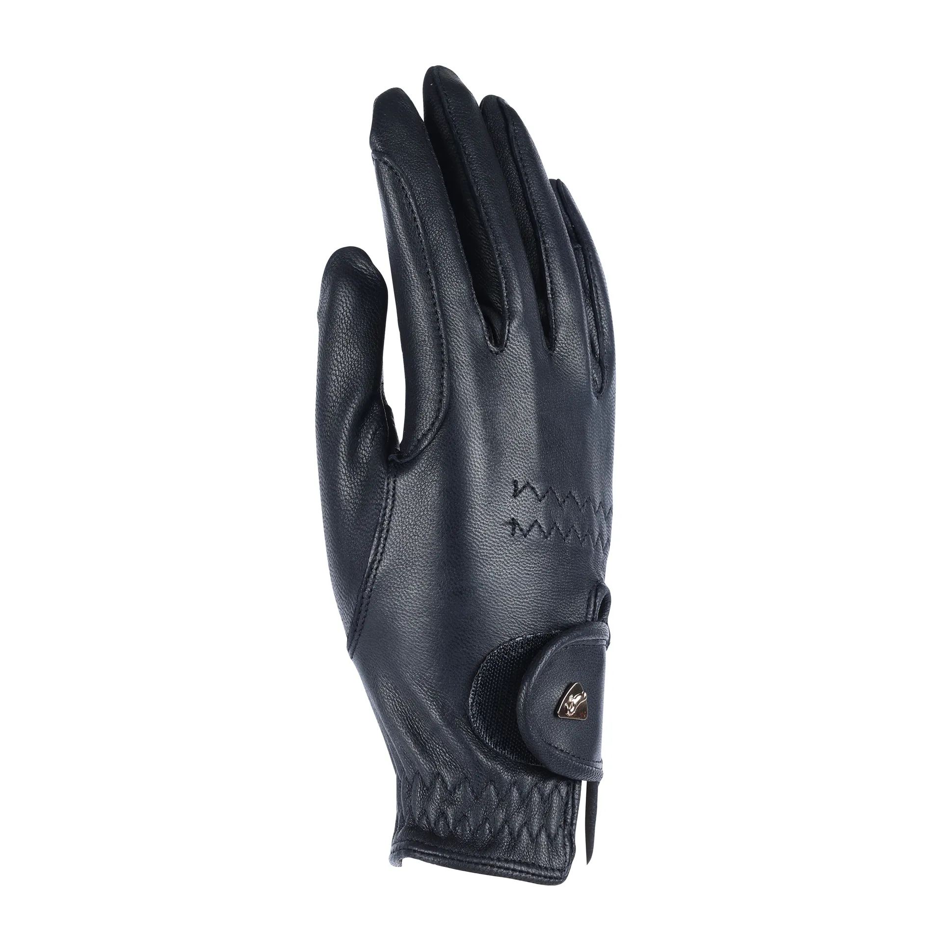 Shires Aubrion Estade Leather Riding Gloves Black
